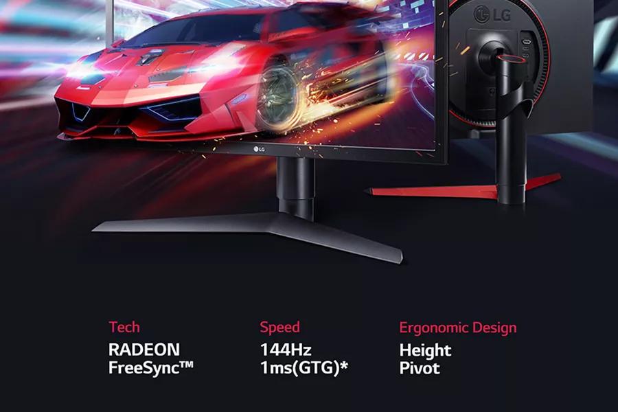 LG 24” FHD FreeSync 144Hz 1ms Height Adjustable Gaming Monitor (24GL650 ...