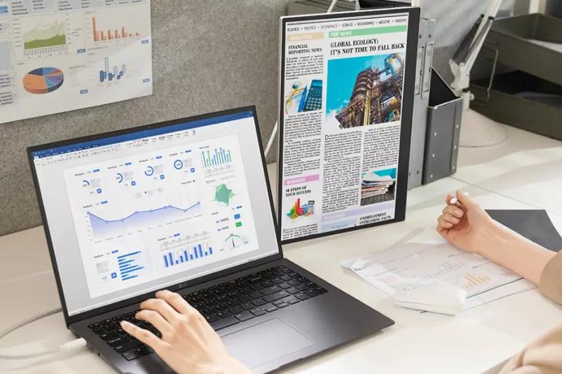 16” LG gram +view IPS Portable Monitor - 16MQ70.ADSU1 | LG USA