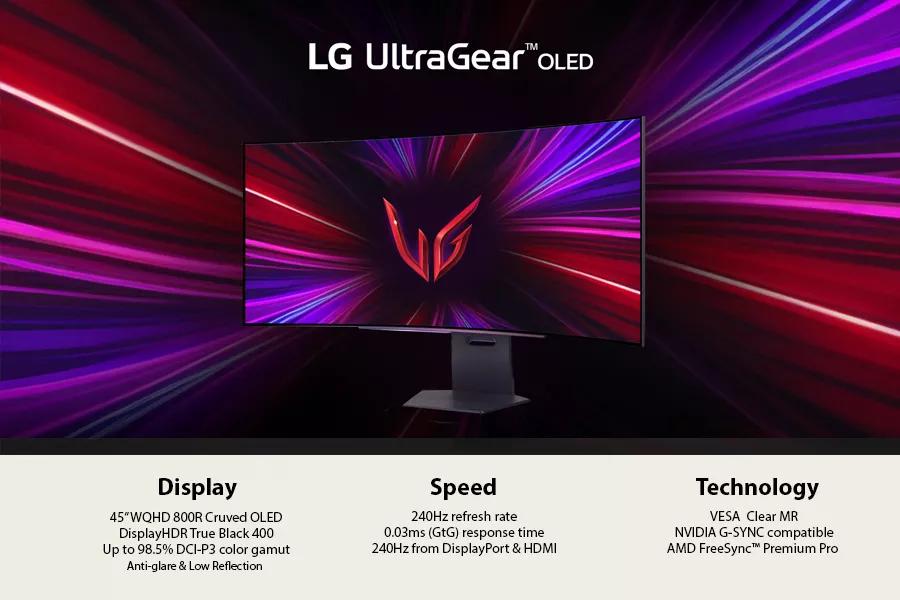 45-inch UltraGear™ Curved OLED Gaming Monitor - 45GS95QE-B