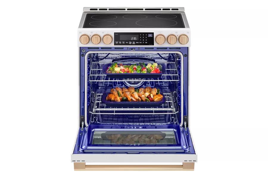 LG STUDIO 6.3 cu. ft. Essence White Electric Slide-In Range