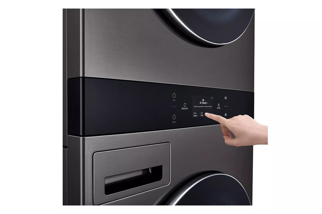 Single Unit Front Load LG WashTower with Center Control 5.0 cu.ft. Washer 7.4 cu.ft. Gas Dryer WKGX301HBA