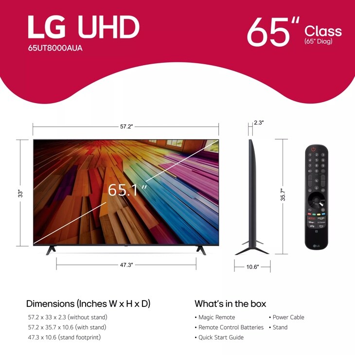 65 inch Class LG UT8000 4K UHD TV 65UT8000AUA