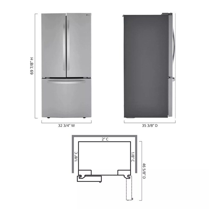 25 cu. ft. French Door Refrigerator - LRFCS2503S | LG USA