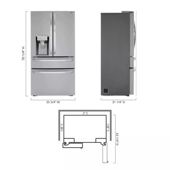 23 cu. ft. French Door Refrigerator - LRMDC2306S | LG USA