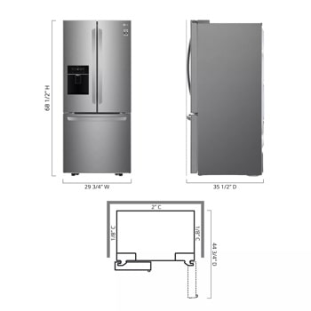 22 cu. ft. French Door Refrigerator - LCFS22EXS | LG USA