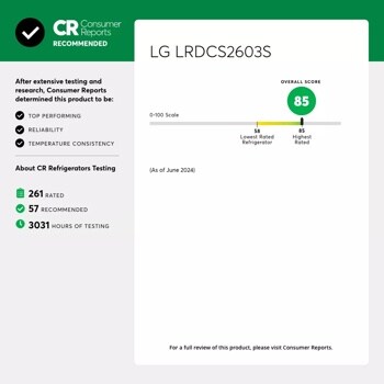26 cu. ft. Bottom Freezer Refrigerator - LRDCS2603S | LG USA