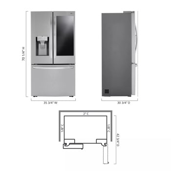 24 cu. ft. Counter-Depth Refrigerator - LRFVC2406S | LG USA